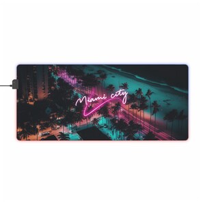 Miami City Desk Mat Wrist Rest Mouse Pad Insulated Tumbler - Etsy
