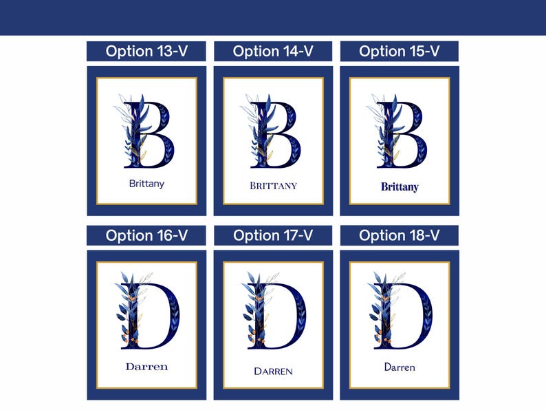 Blue Monogram Custom Printable: Dark Blue Floral Monogram Letter With ...