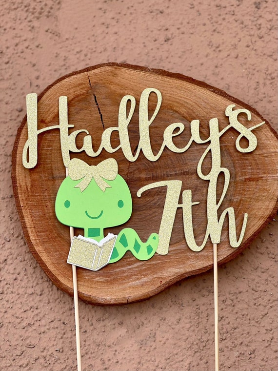 Custom Bookworm Cake Topper Book Cake Topper Book Lover Cake | Etsy
