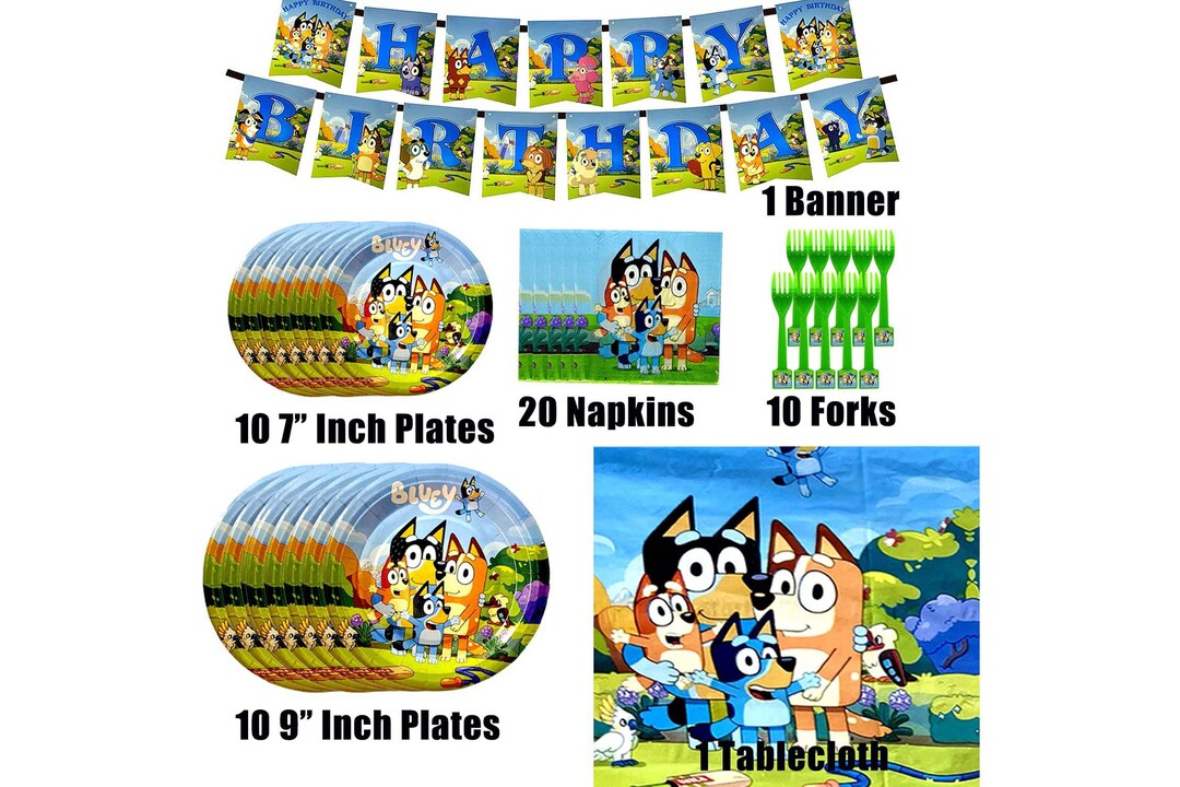 Blue Dog Birthday Party Supplies Set Dog Game Theme Party - Etsy