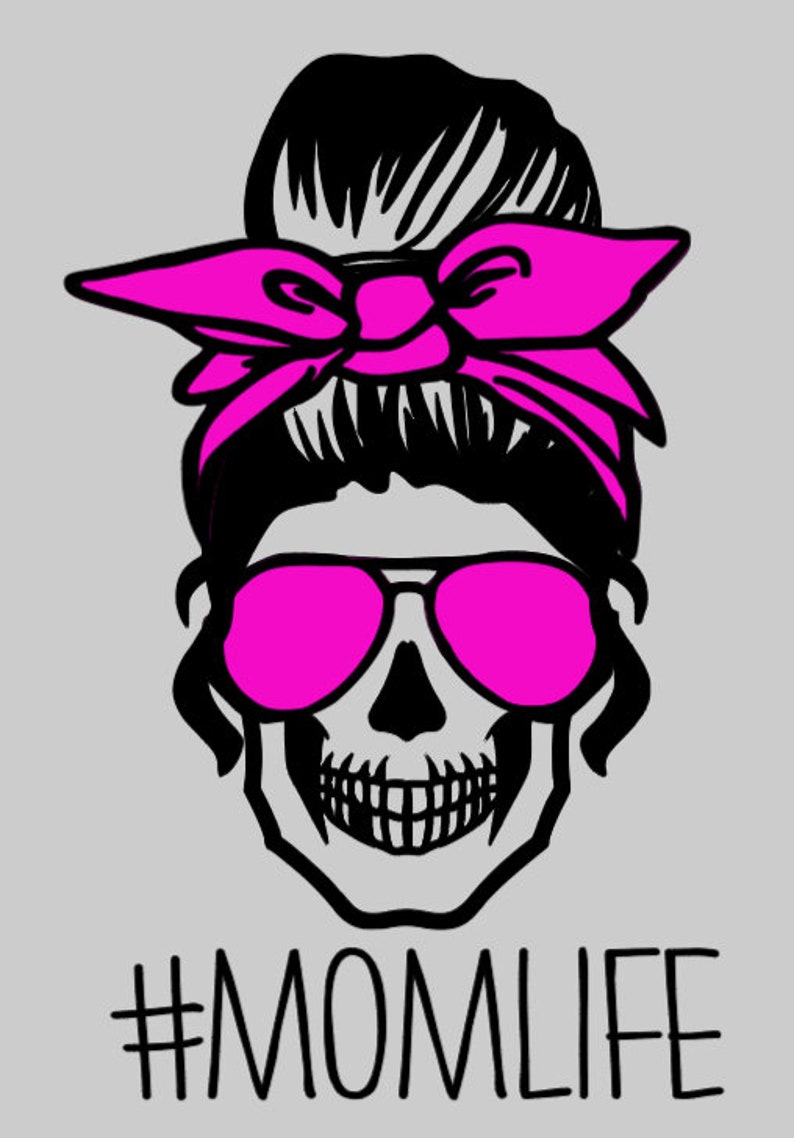 Mom Life Skull With Bow Decal - Etsy