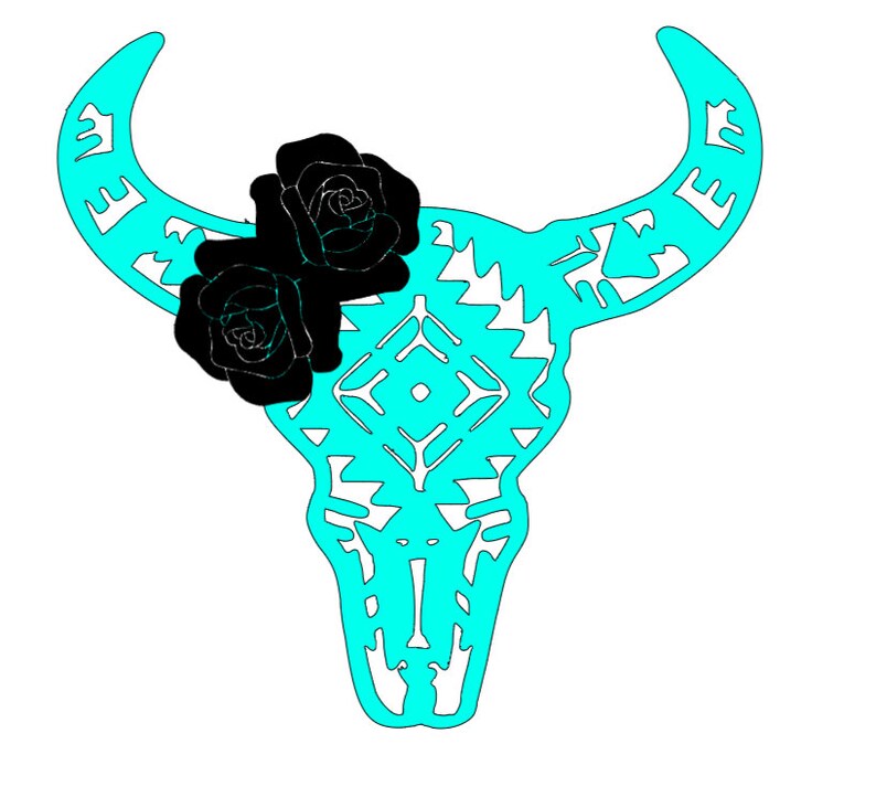 Aztec Bull Skull Decal - Etsy