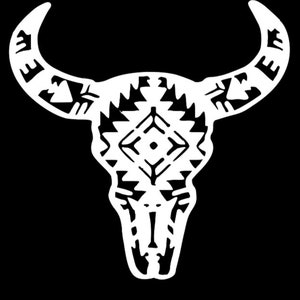 Aztec Bull Skull Decal - Etsy