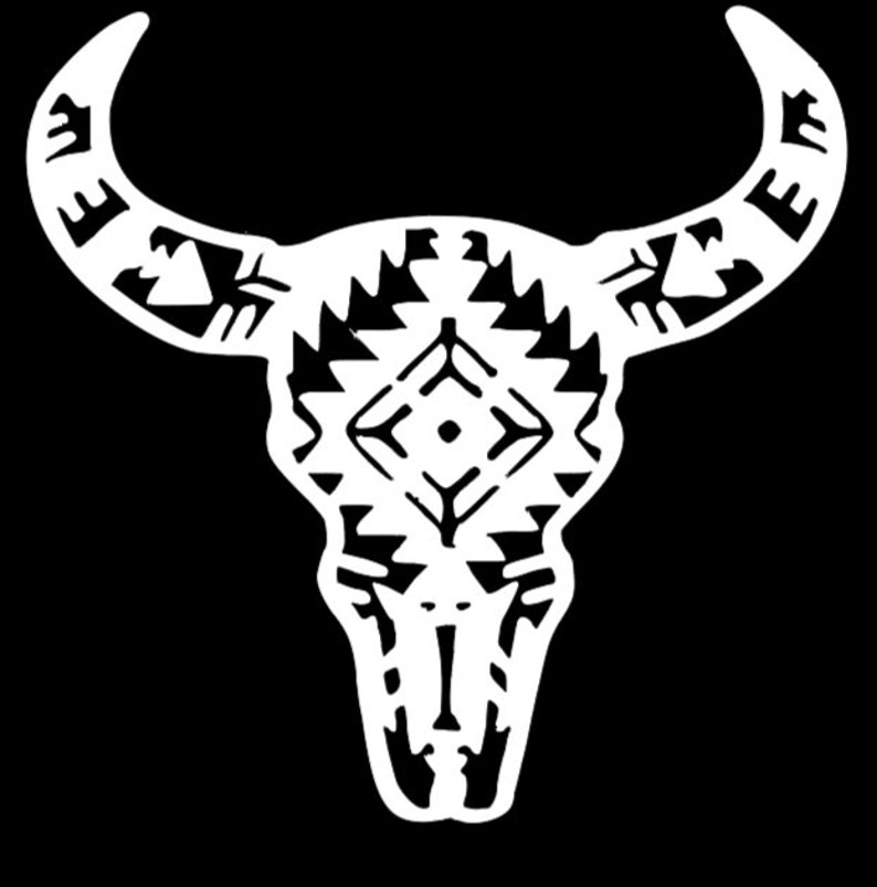 Aztec Bull Skull Decal - Etsy