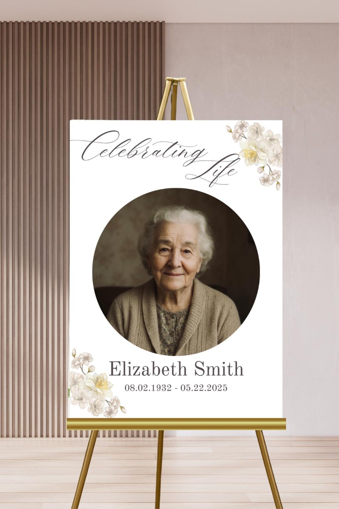 Celebration of Life Funeral Sign Template, Memorial Poster With Photo ...