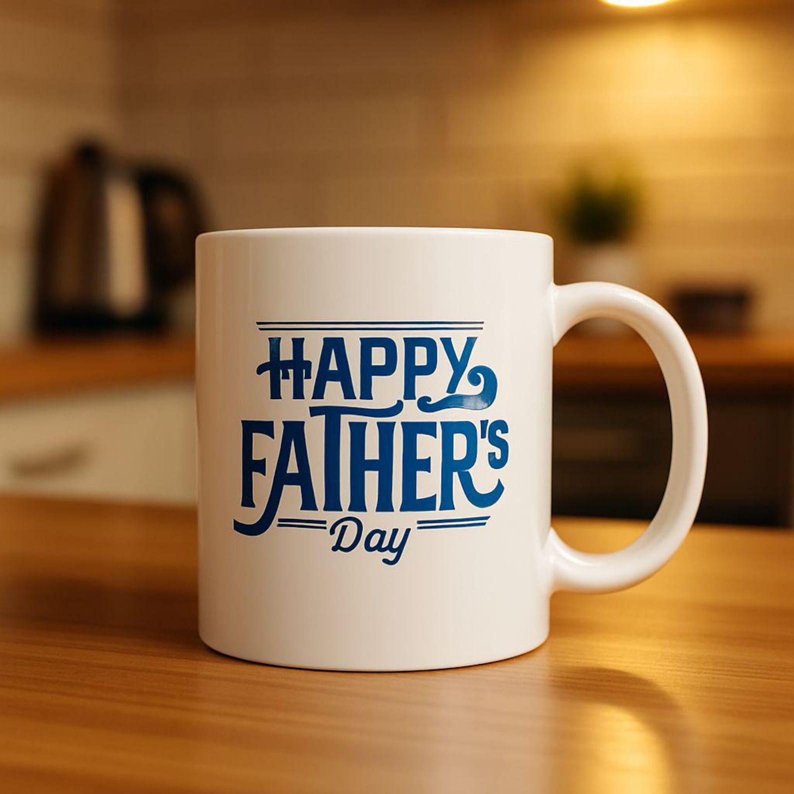 Happy Father’s Day Mug – Blue Lettering Coffee Cup for Dad, Father’s ...