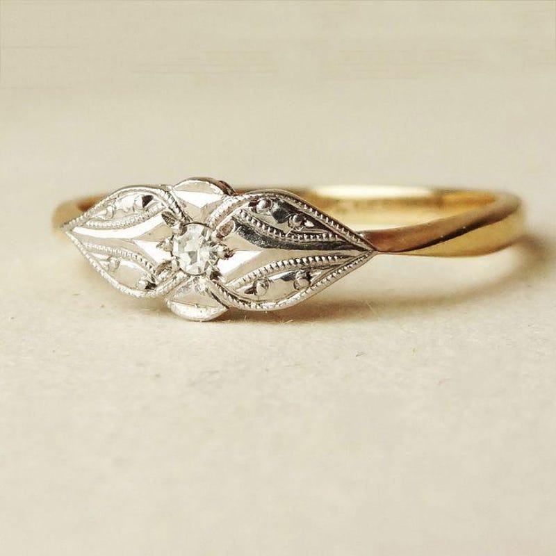 Silver Art Deco Ring - Etsy