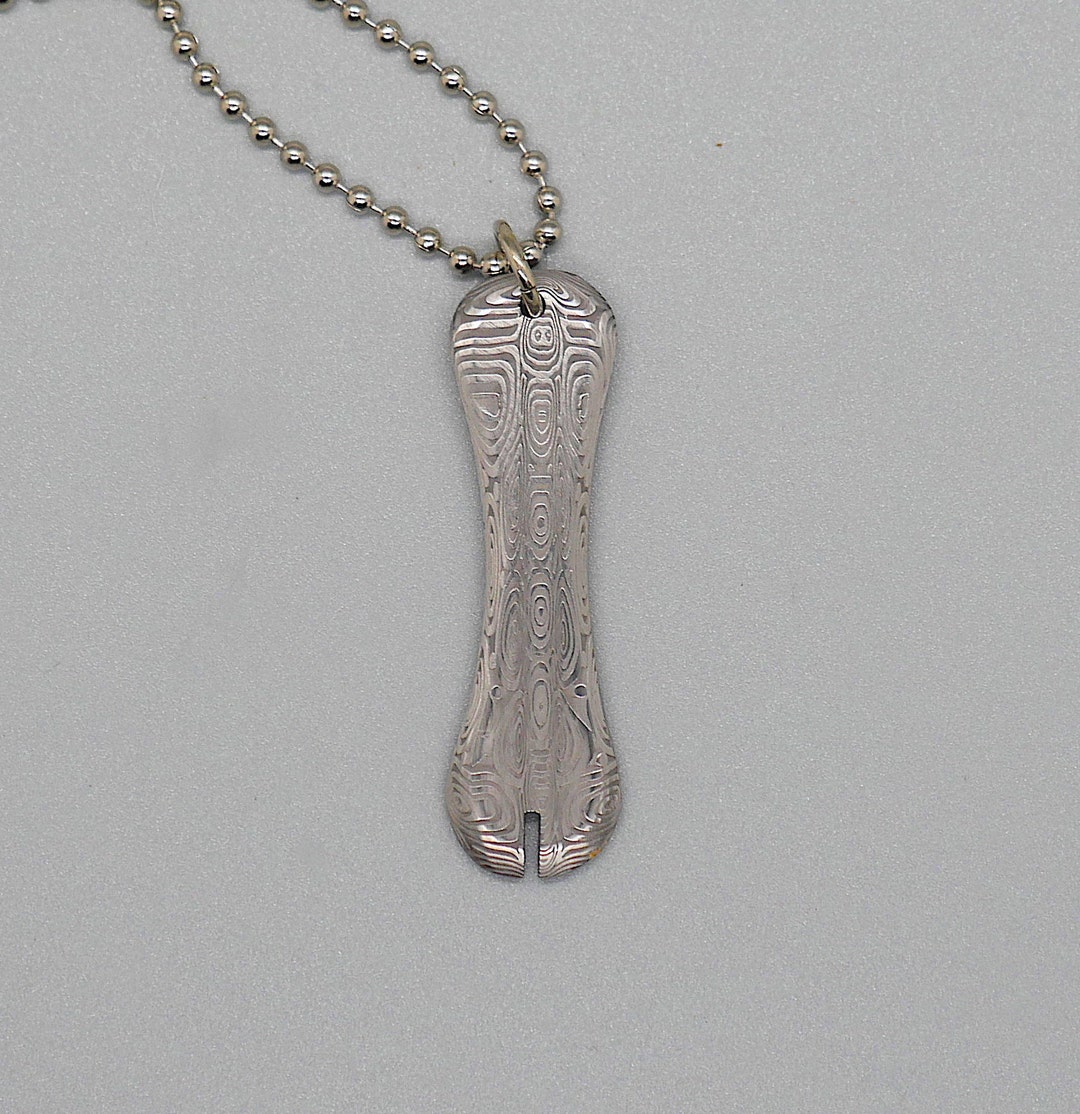 Damascus Pendant Ladder Pattern Damasteel - Etsy