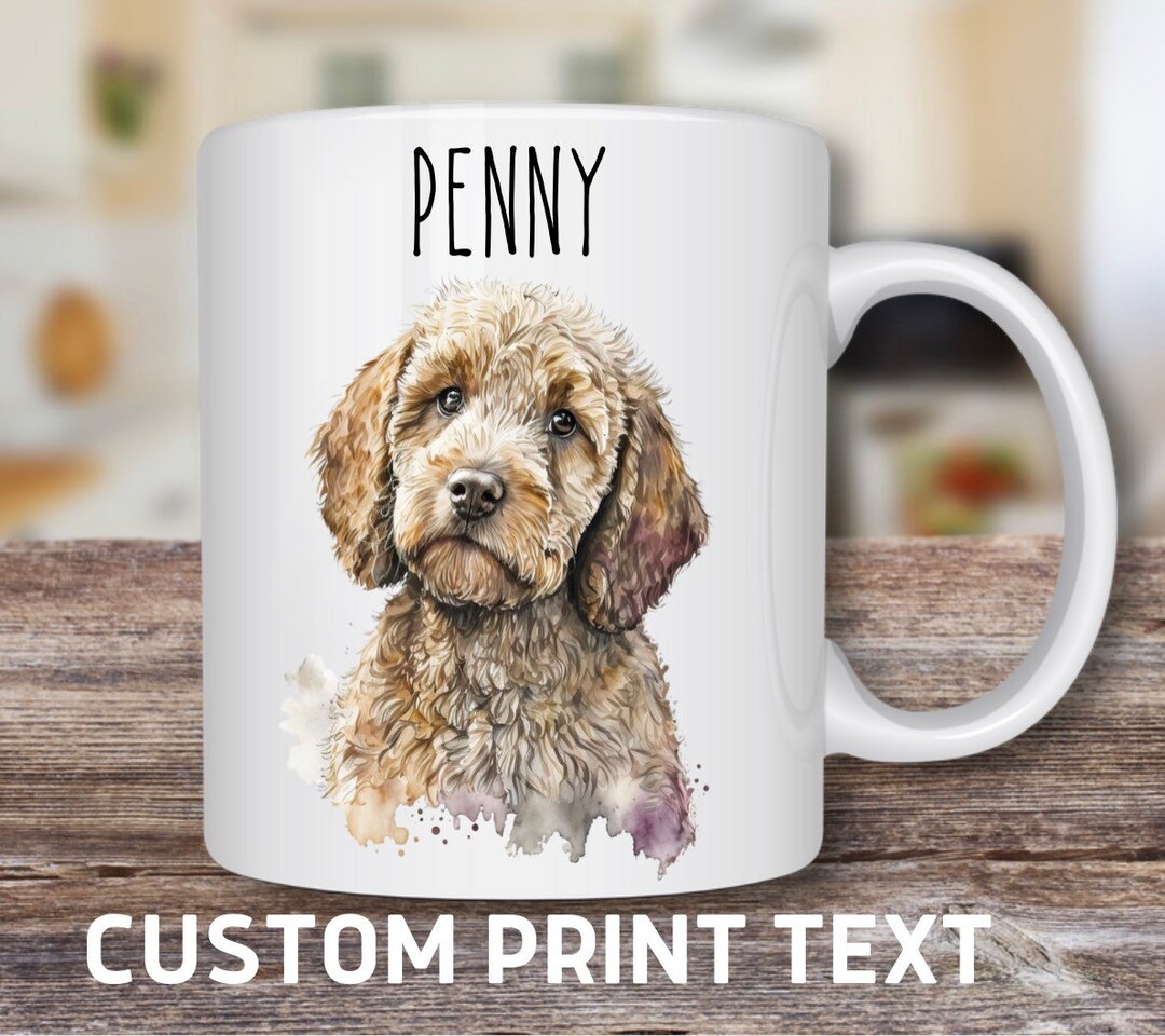Personalised Cockapoo Mug Beautiful Dog Illustration With Custom Text ...