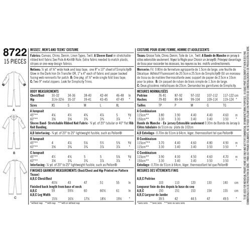 Simplicity Sewing Pattern 8722 Misses', Men's, and Teens' Costumes - Etsy