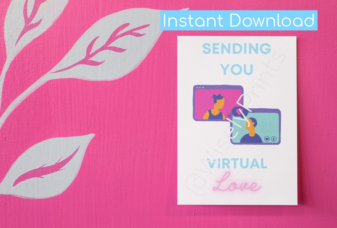 Sending Virtual Love Card A5 PDF Digital Card | Etsy