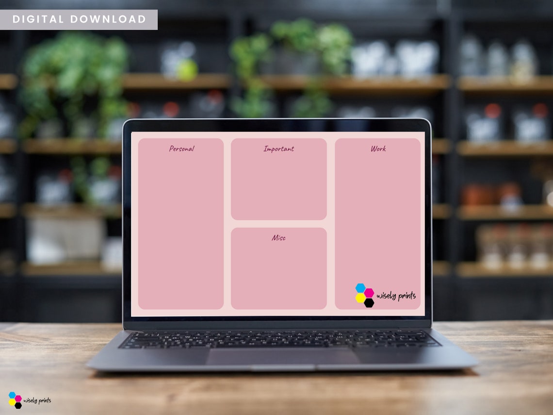 Functional Minimalistic Desktop Wallpaper Pink Desktop | Etsy