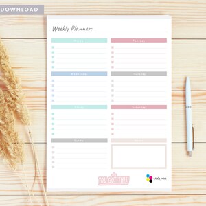 Pastel Weekly Planner Printable / Danish Pastel Aesthetic / - Etsy