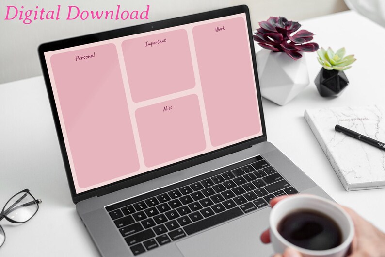 Functional Minimalistic Desktop Wallpaper Pink Desktop | Etsy