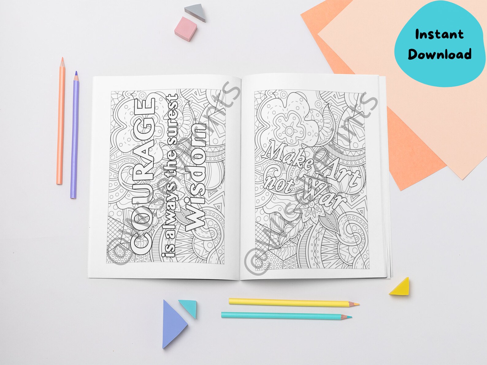 40 Inspirational Quotes Colouring Pages High Quality PDF | Etsy