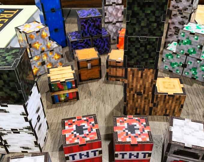 Minecraft Inspired, Eight Bit Blocks, Laser Cut, Gift for Kids, Gift ...