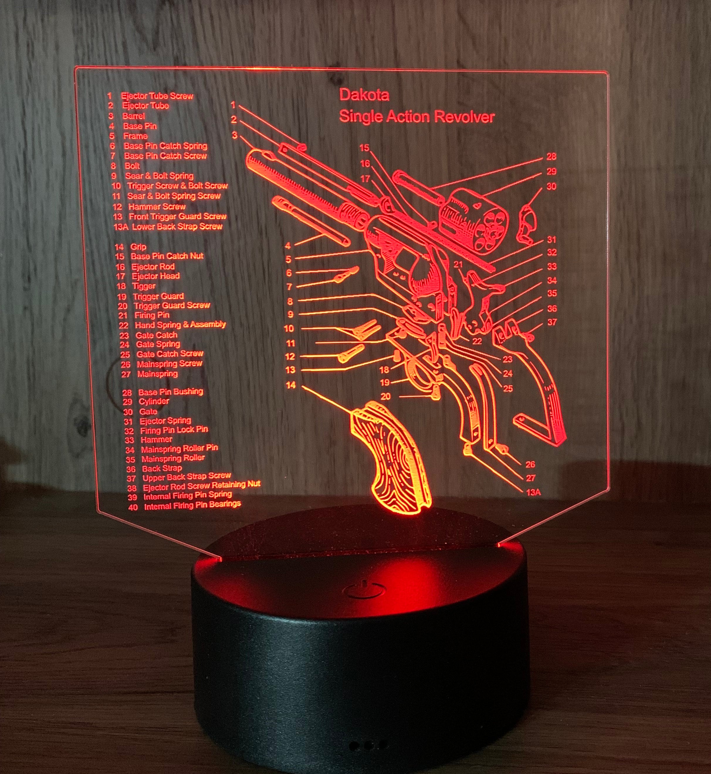 Gun Blueprint LED Acrylic Edge Lit Sign Nightlight - Etsy