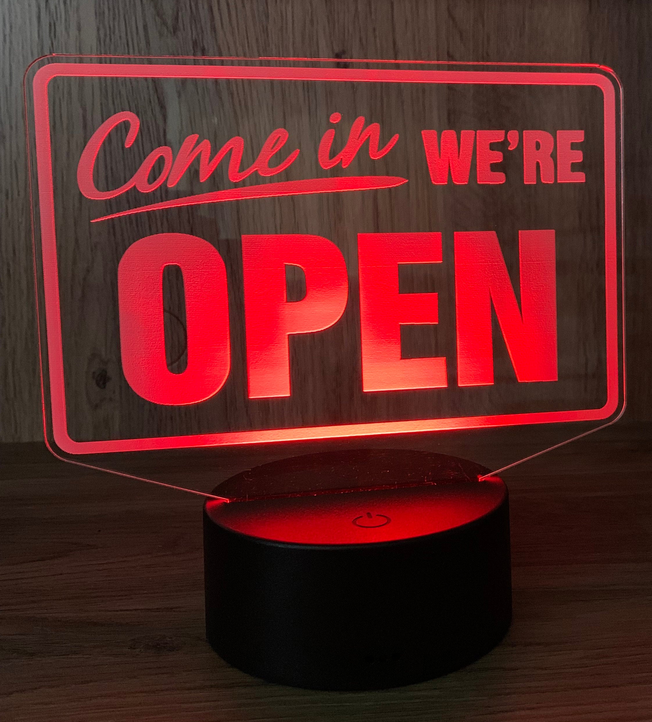 Open Sign LED Acrylic Edge Lit Welcome Storefront Sign | Etsy