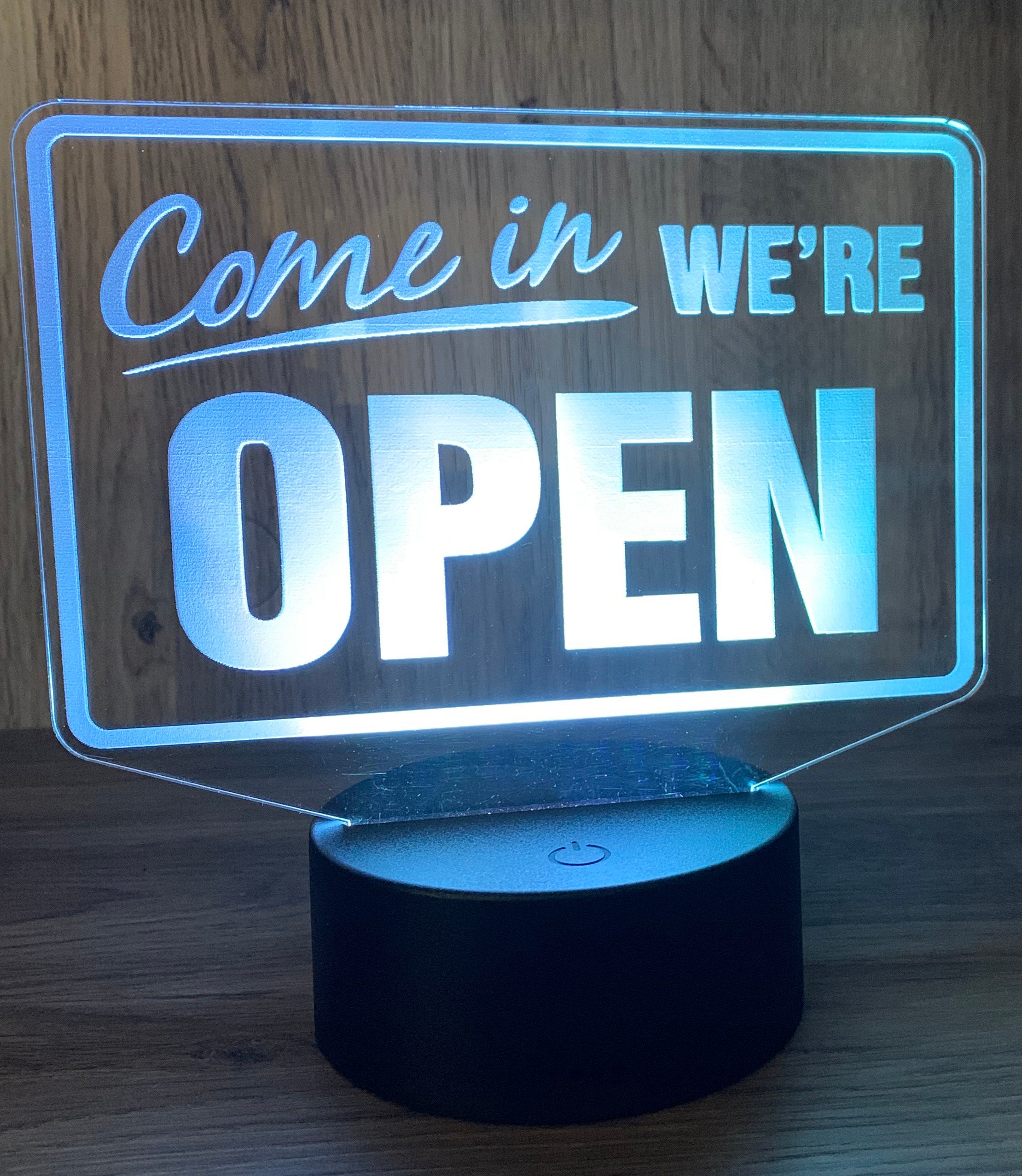 Open Sign LED Acrylic Edge Lit Welcome Storefront Sign | Etsy