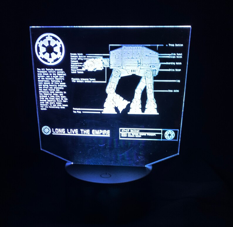 LED, Edge Lit, Acrylic, Star Wars, AT-AT, Sign, Nightlight, Gift for ...
