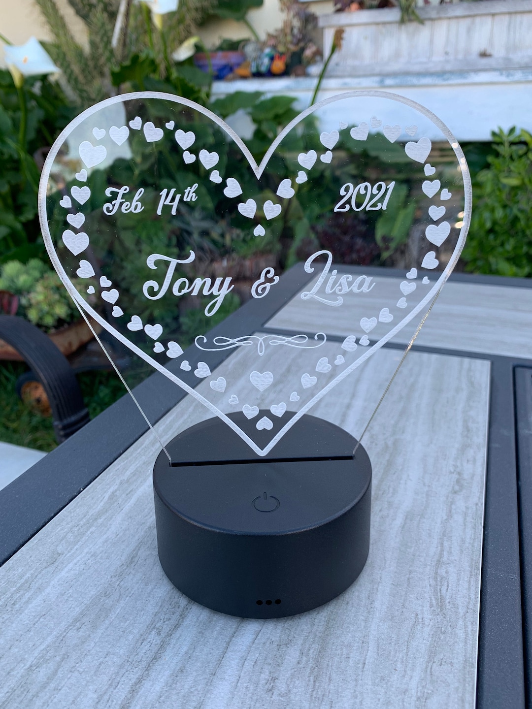 Valentines Day, Personalized, Acrylic, Led, Sign, Gift, Gift for Him ...