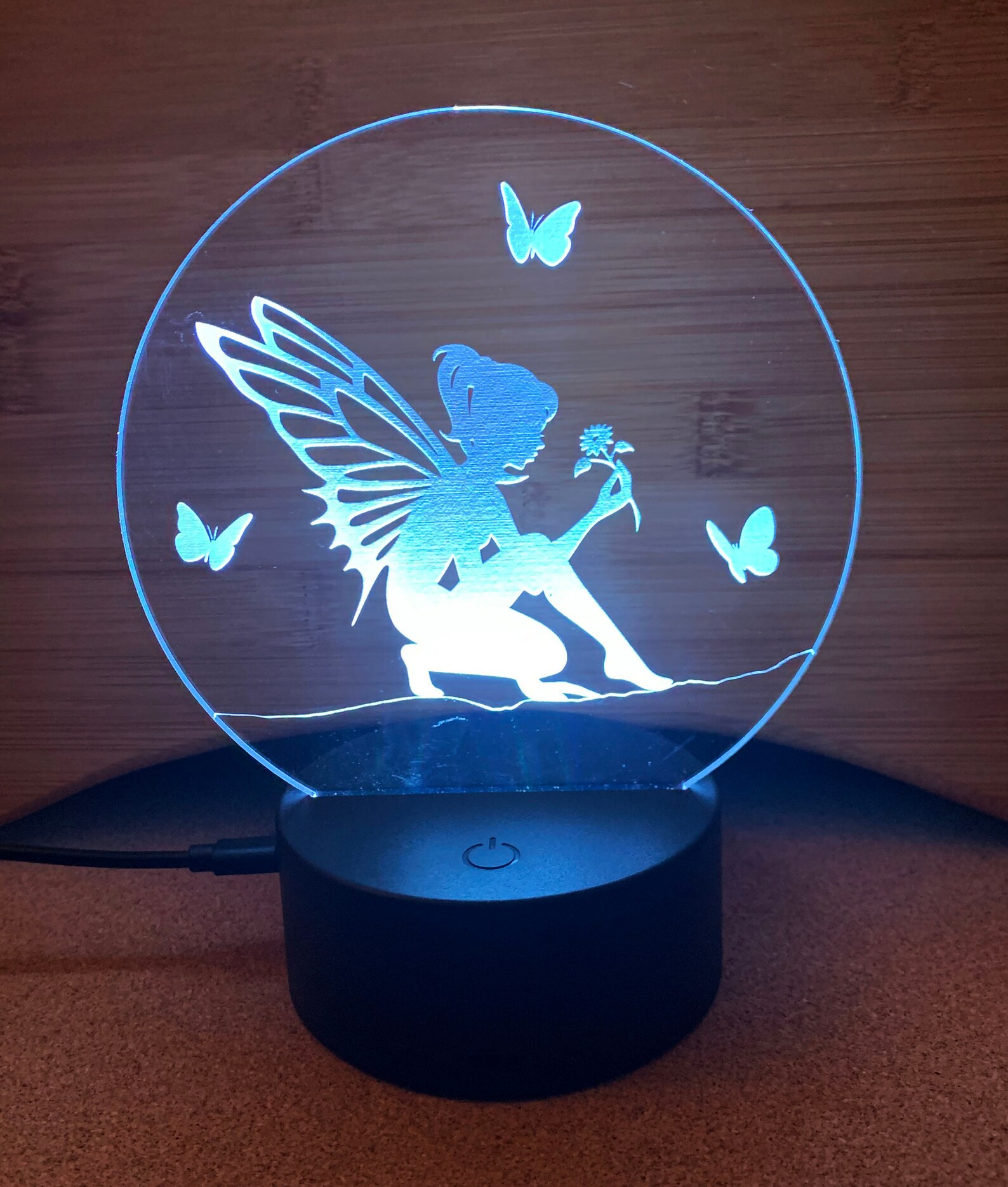 Fairy, Led, Nightlight, Edge Lit, Acrylic, Kids, Gift for Him, Gift for ...