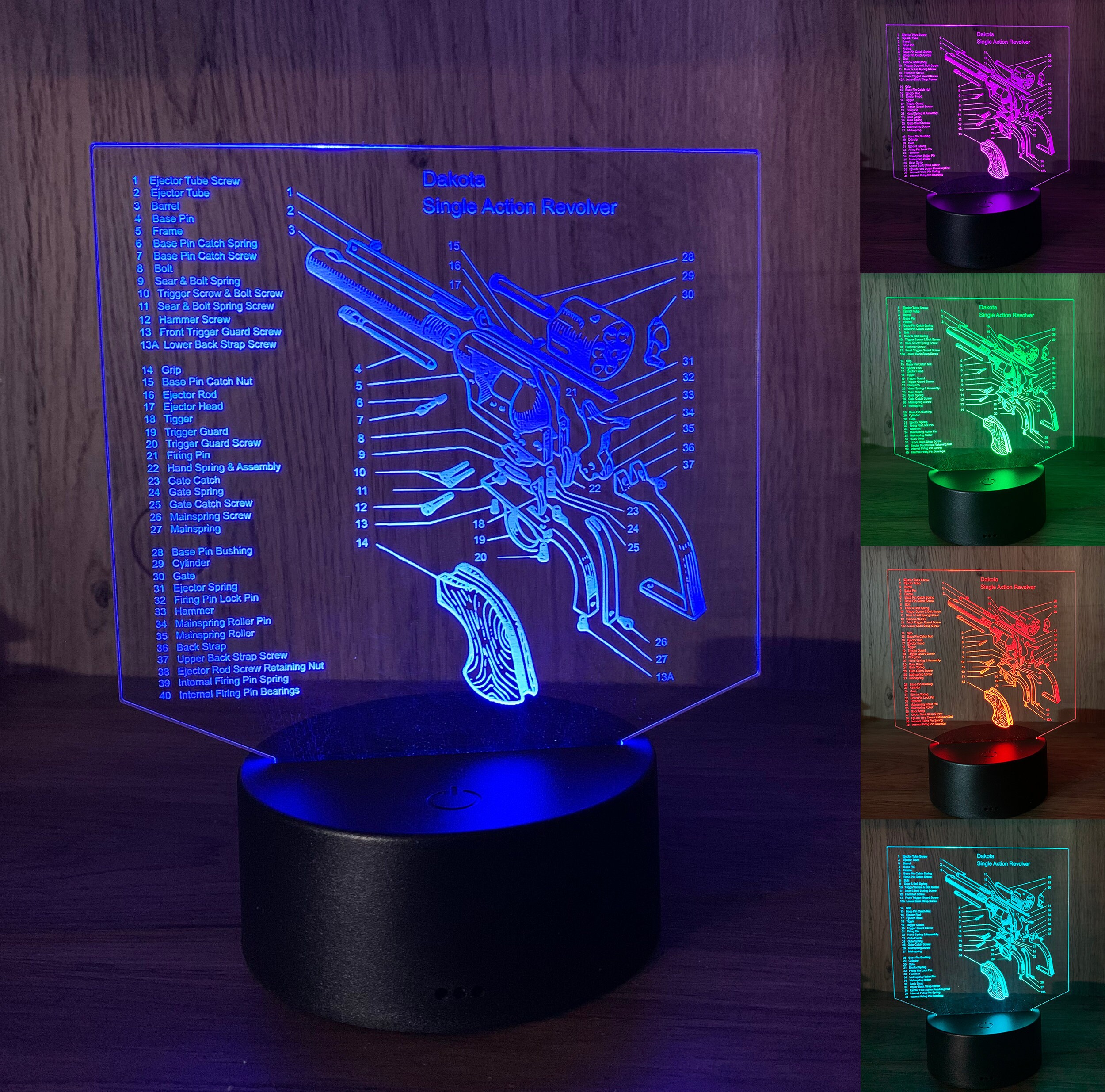 Gun Blueprint LED Acrylic Edge Lit Sign Nightlight | Etsy