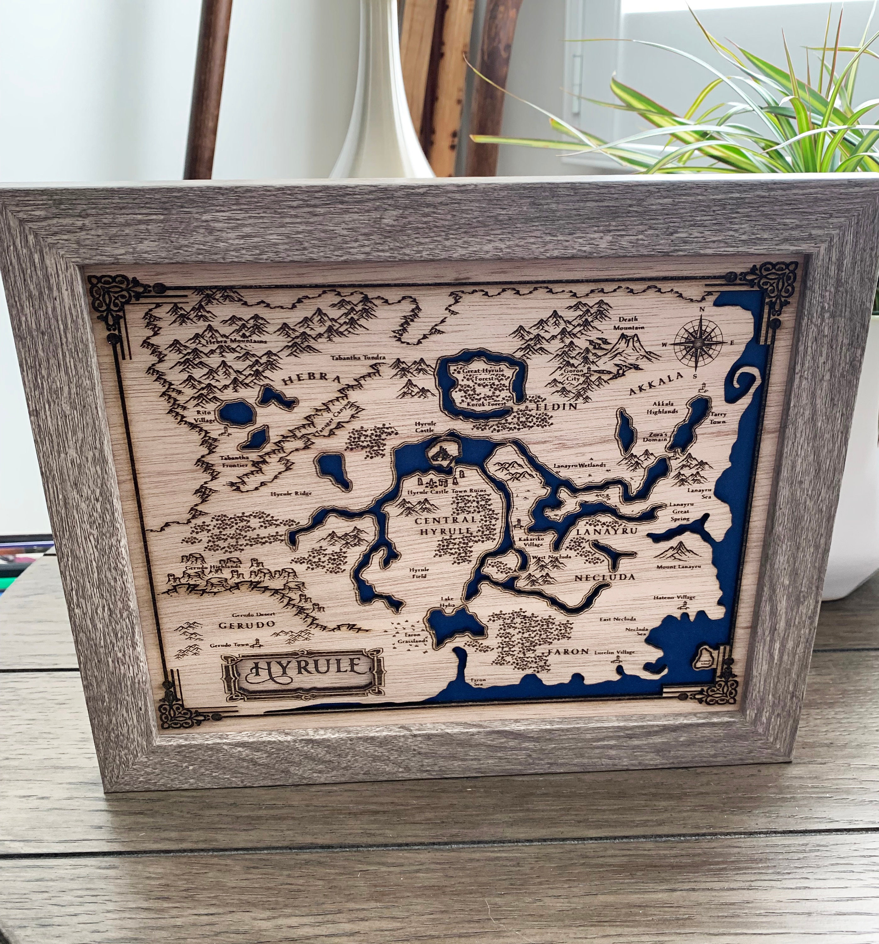 Zelda, Hyrule, Link, Laser Cut, Engraved, Wood, 3D, Map, Picture, 8x10 ...