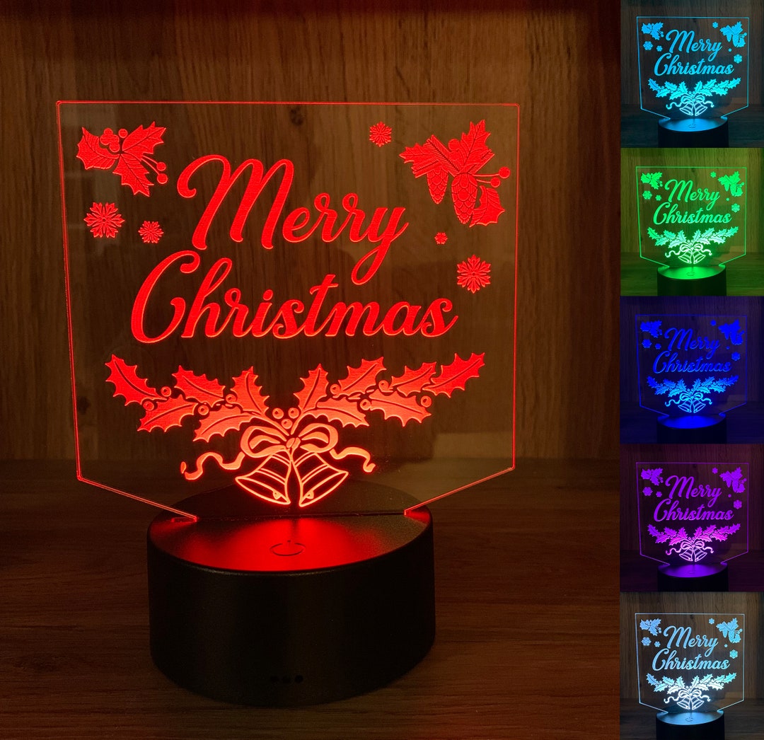 Merry Christmas, Sign, Decoration, LED, Acrylic, Happy Holidays, Light ...