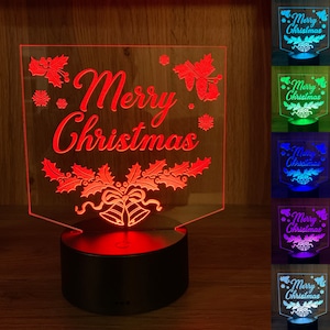 Merry Christmas, Sign, Decoration, LED, Acrylic, Happy Holidays, Light ...