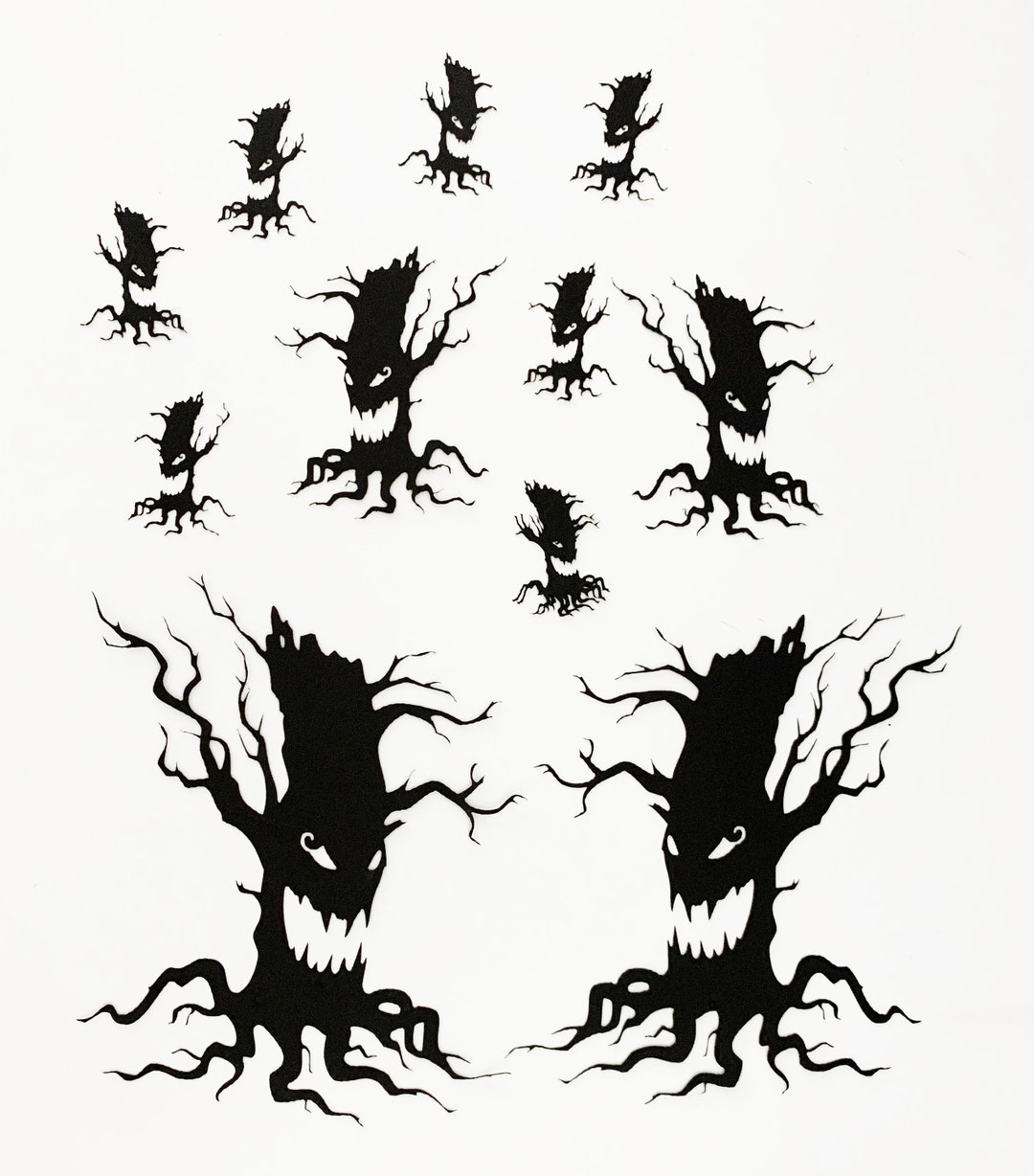 Scary, Tree, Halloween, Decor, Decorations, Die Cut, Paper, Cardstock ...