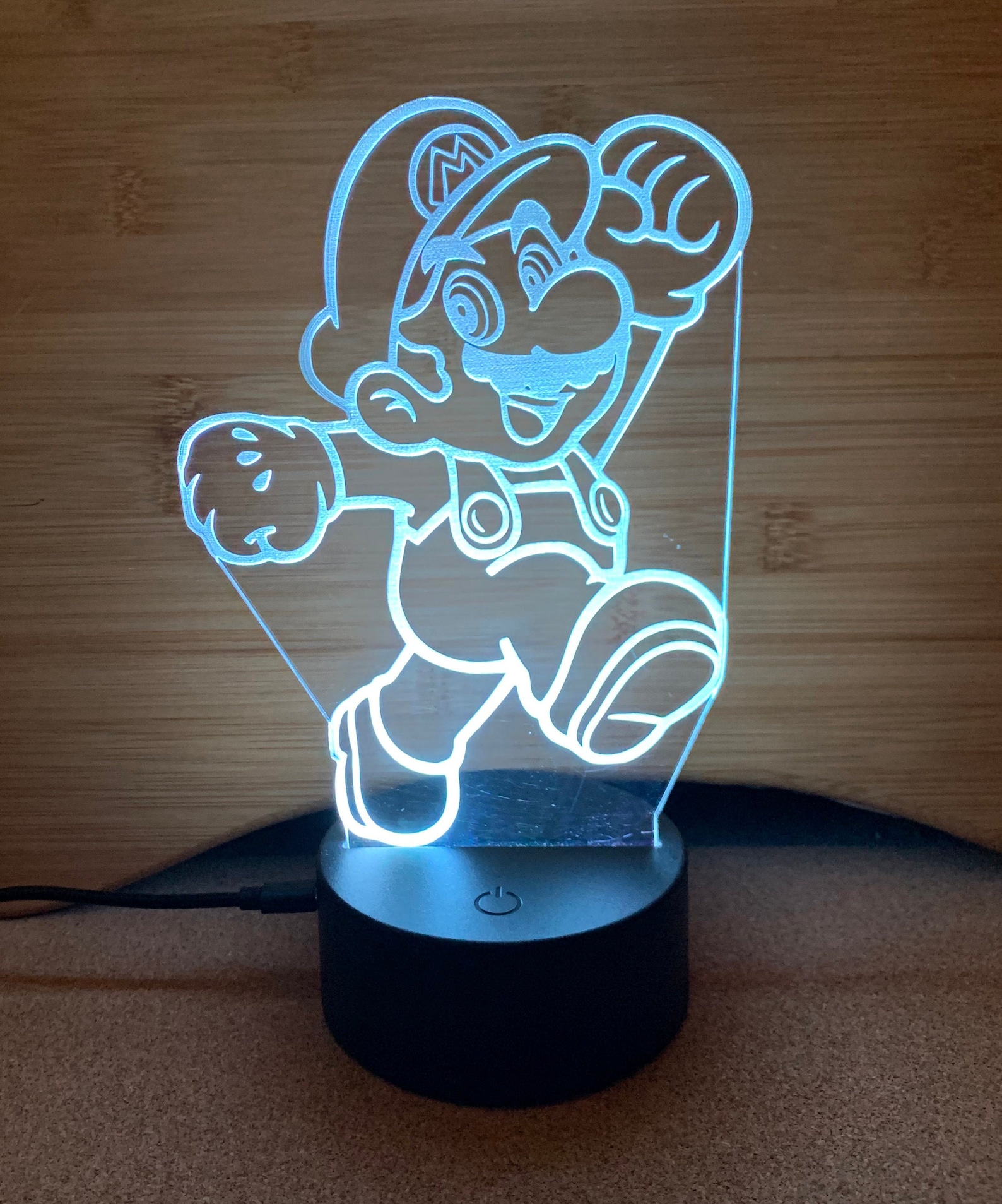Mario, Led, Edge Lit, Sign, Nightlight, Kids, Gift, Gift for Him, Gift ...