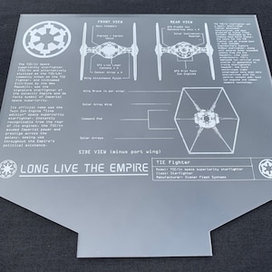 Star Wars, Tie Fighter, LED, Acrylic, Sign, Light, Edge Lit, Nightlight ...