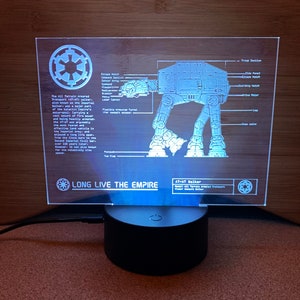 LED Edge lit Acrylic Star Wars AT-AT sign Nightlight | Etsy