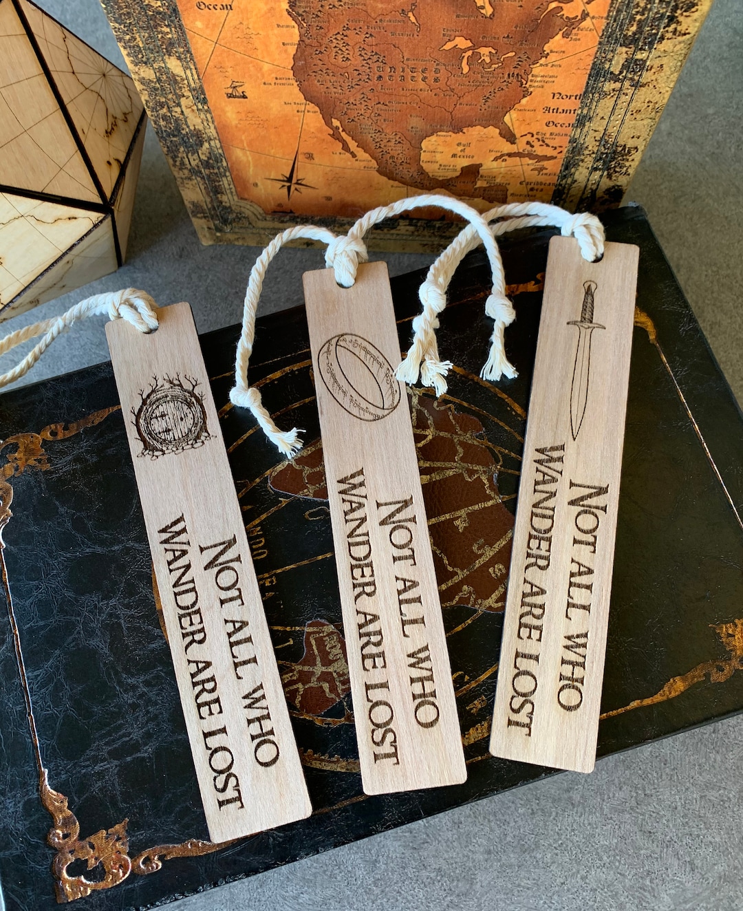 Lord of the Rings, Bookmarks, Hobbit, Set of Three, Wood Bookmarks ...