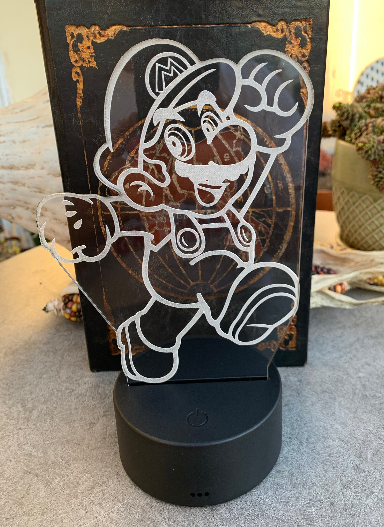 Mario, Led, Edge Lit, Sign, Nightlight, Kids, Gift, Gift for Him, Gift ...