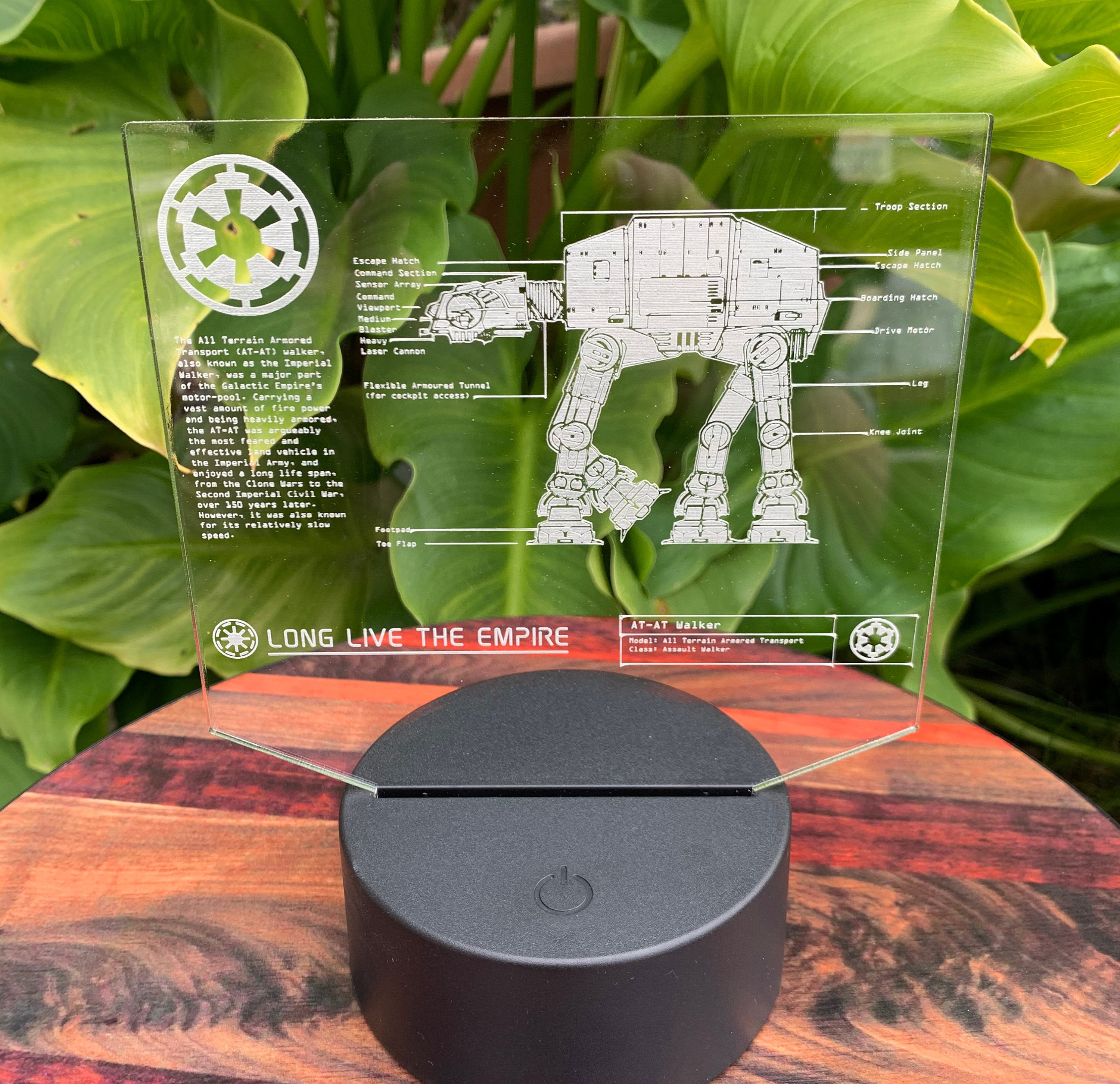 LED Edge Lit Acrylic Star Wars AT-AT Sign Nightlight - Etsy