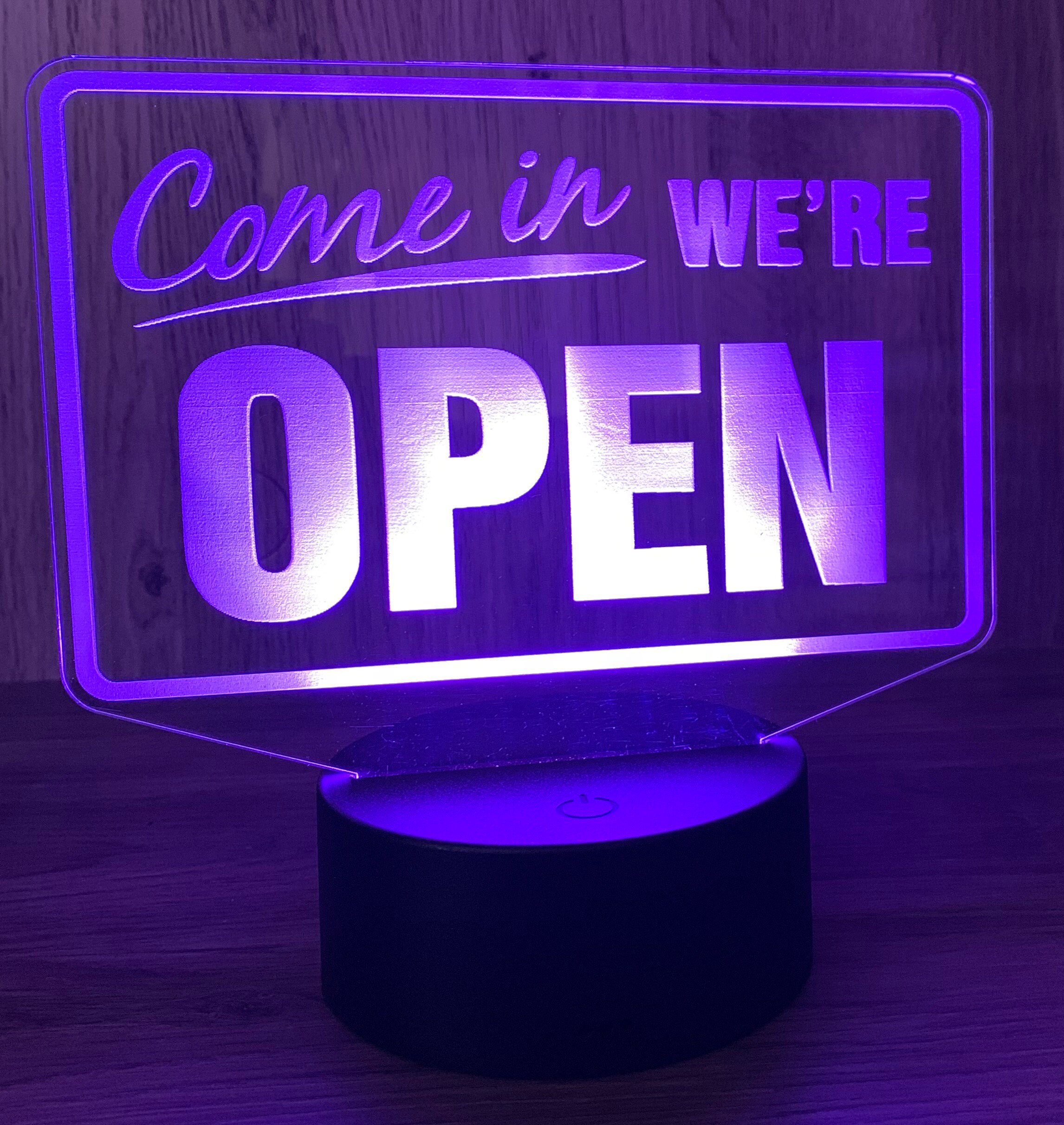 Open Sign LED Acrylic Edge Lit Welcome Storefront Sign | Etsy