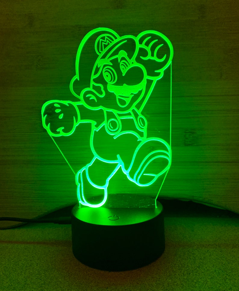 Mario Led Edge Lit Sign Nightlight Kids Gift Gift for - Etsy