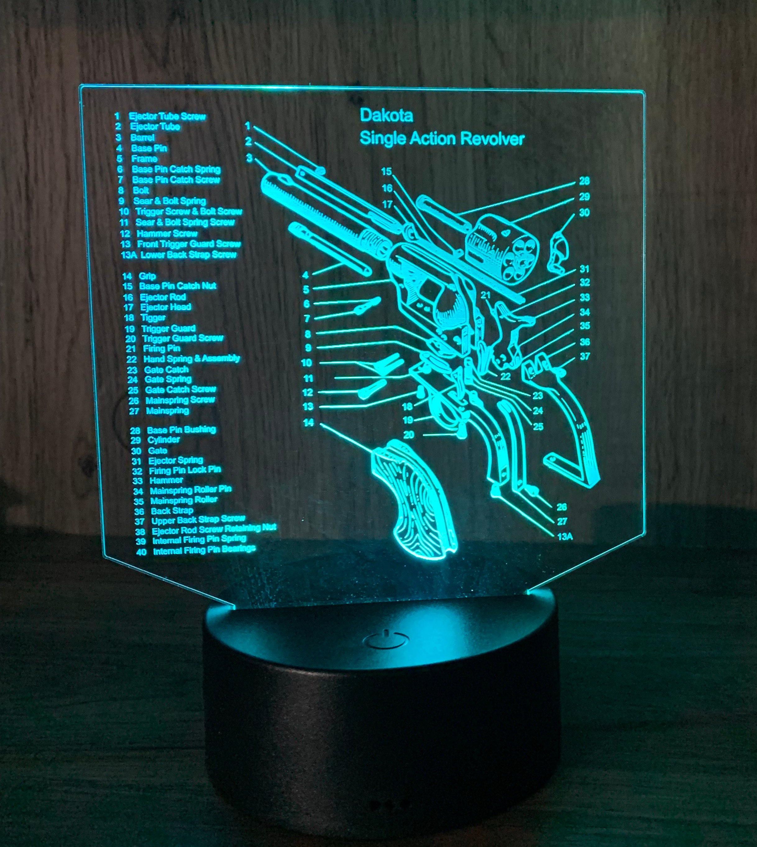 Gun Blueprint LED Acrylic Edge Lit Sign Nightlight | Etsy