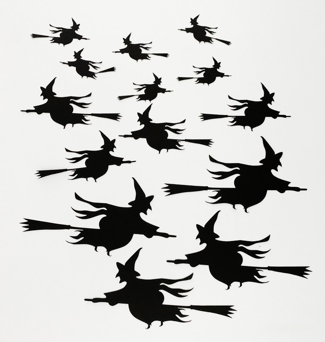 Witch on a Broom, Decor, Halloween, Decorations, Die Cut, Paper ...