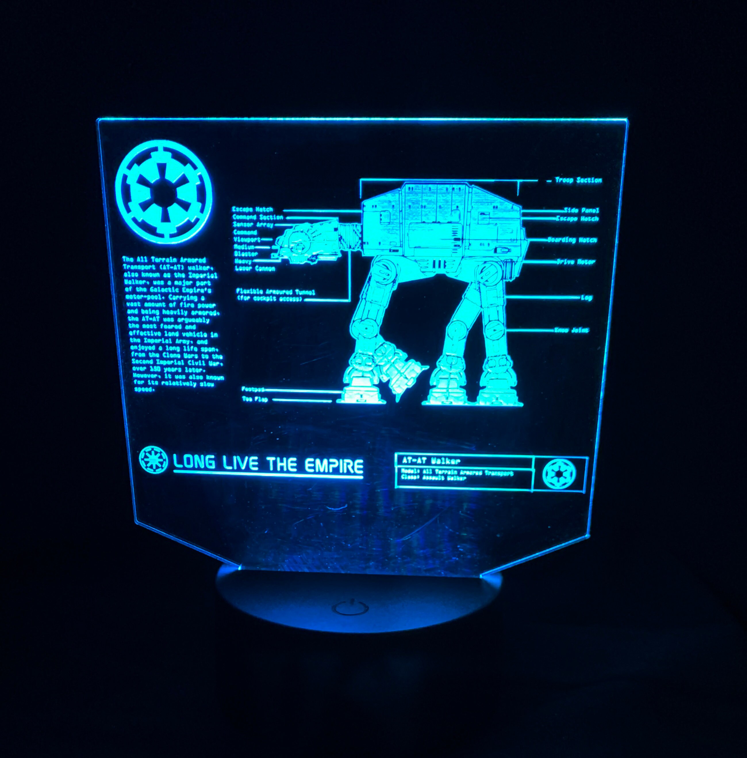 LED Edge Lit Acrylic Star Wars AT-AT Sign Nightlight - Etsy