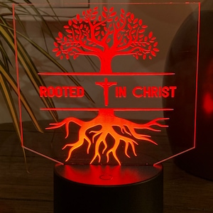 Rooted in Christ, Religious, Christian, Catholic, LED, Light, Acrylic ...