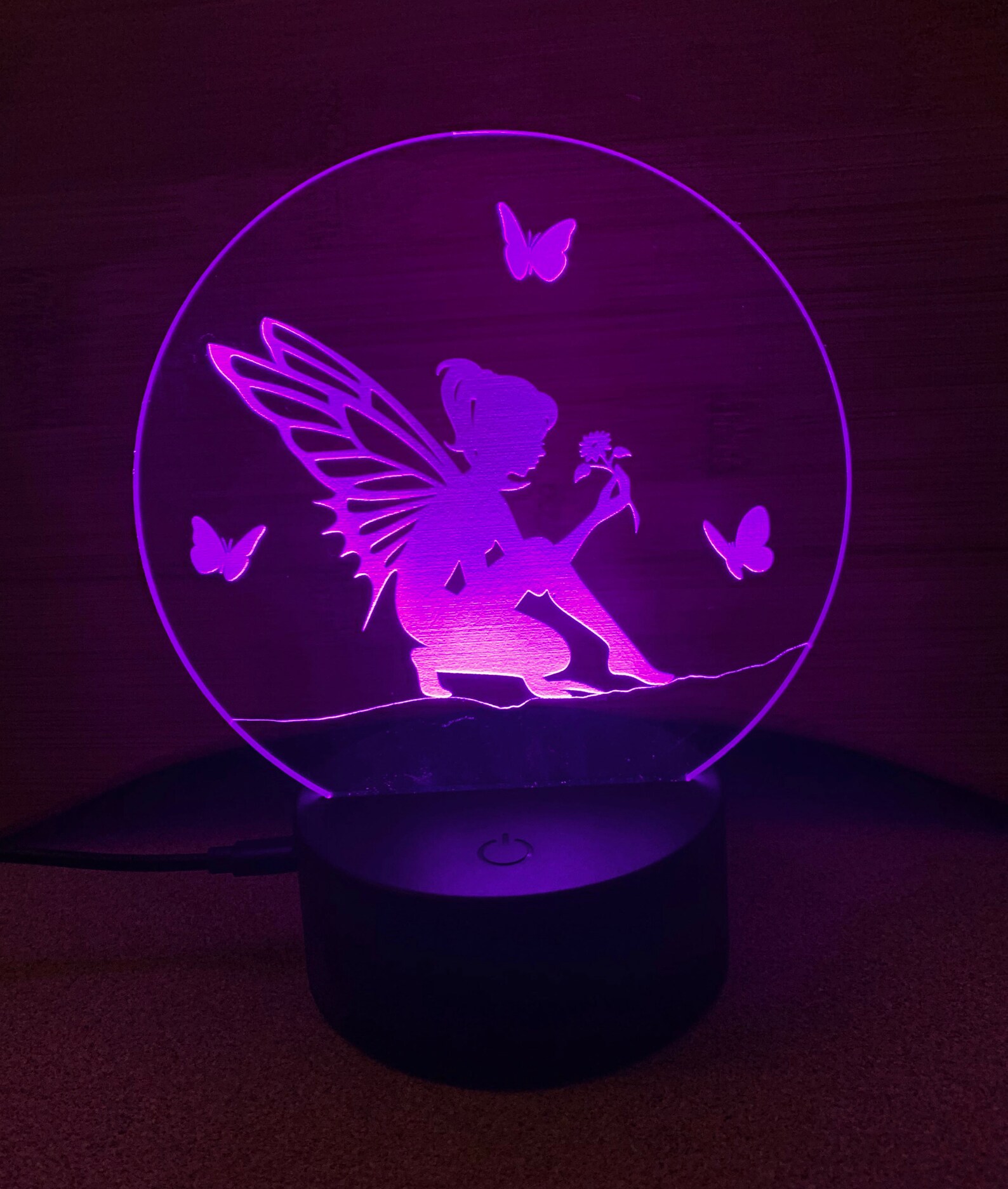 Fairy, Led, Nightlight, Edge Lit, Acrylic, Kids, Gift for Him, Gift for ...