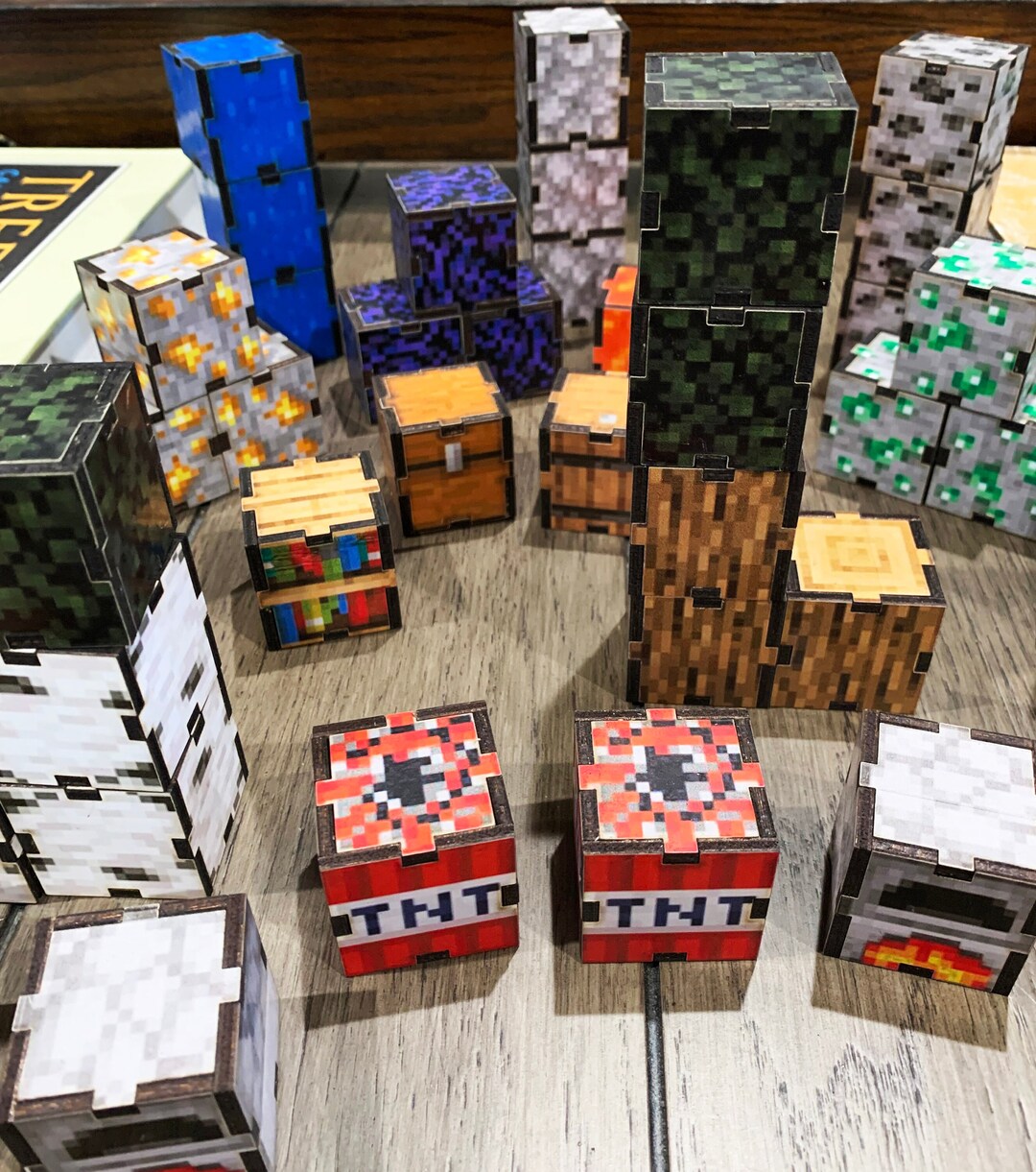 Minecraft Inspired, Eight Bit Blocks, Laser Cut, Gift for Kids, Gift ...