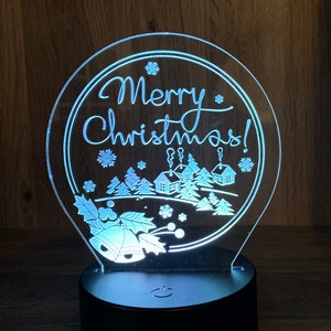 Merry Christmas, Sign, Decoration, LED, Acrylic, Happy Holidays, Light ...