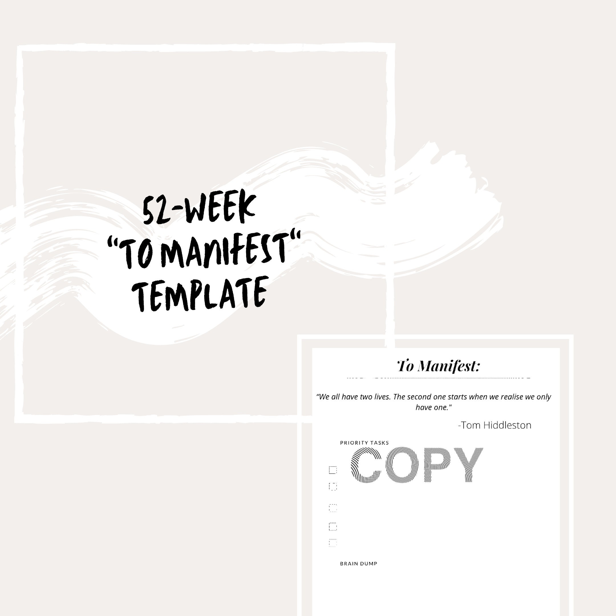 52- Week "to Manifest" Template - Etsy