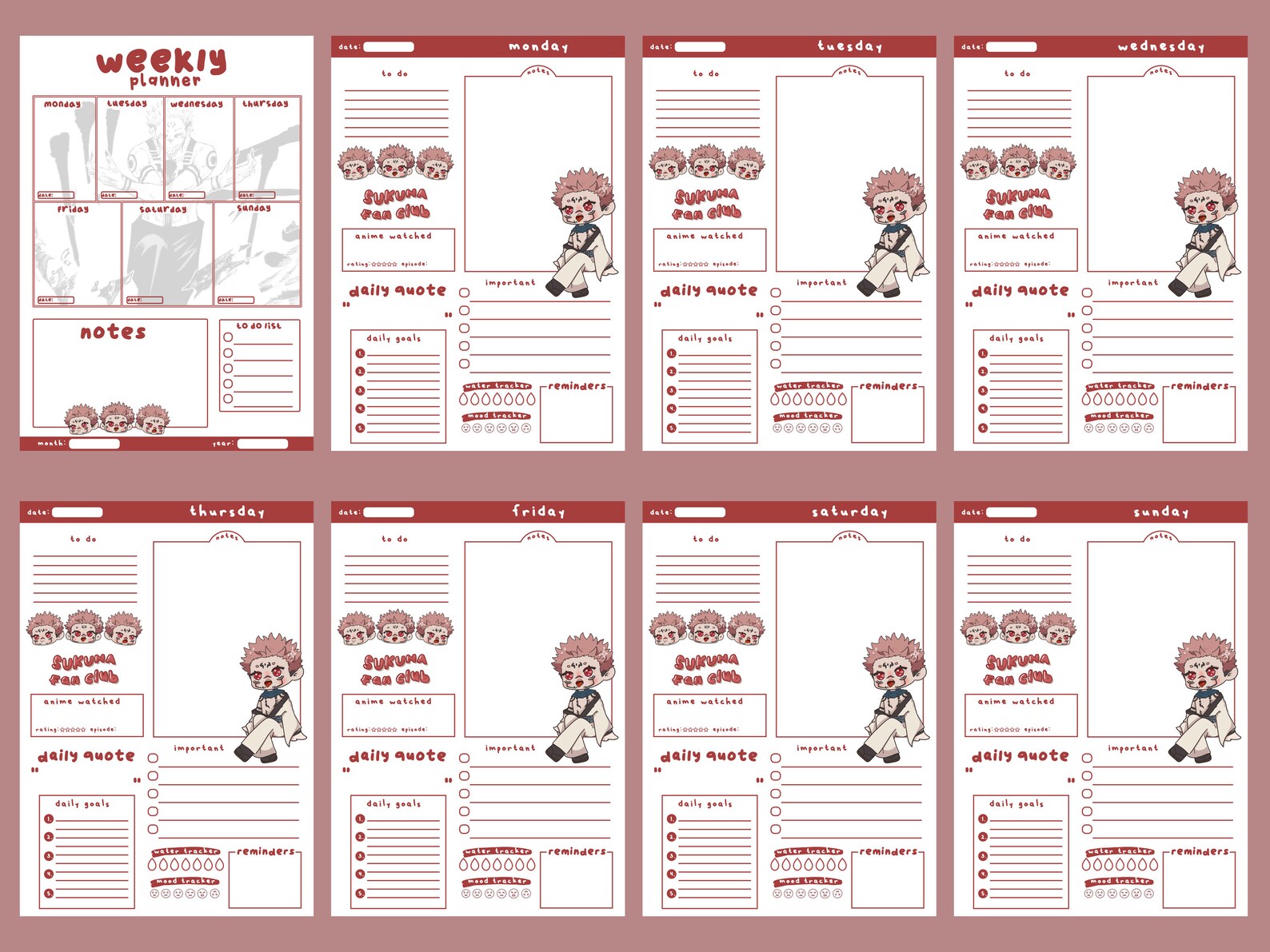 sukuna-printable-daily-planner-anime-planner-digital-pdf-etsy