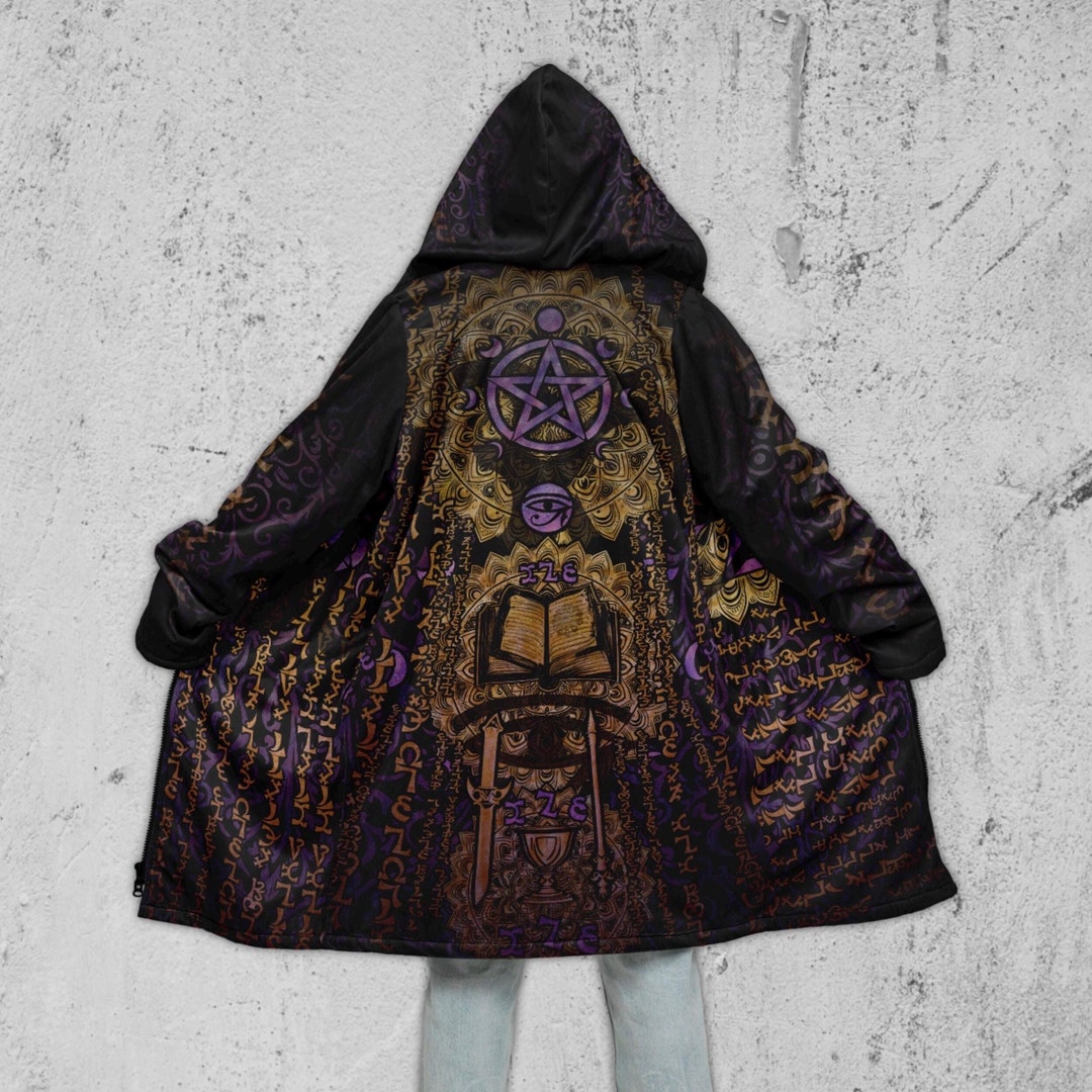 Witchy Magick Hooded Cloak • Spiritual Festival Cloak • Pagan Tarot ...