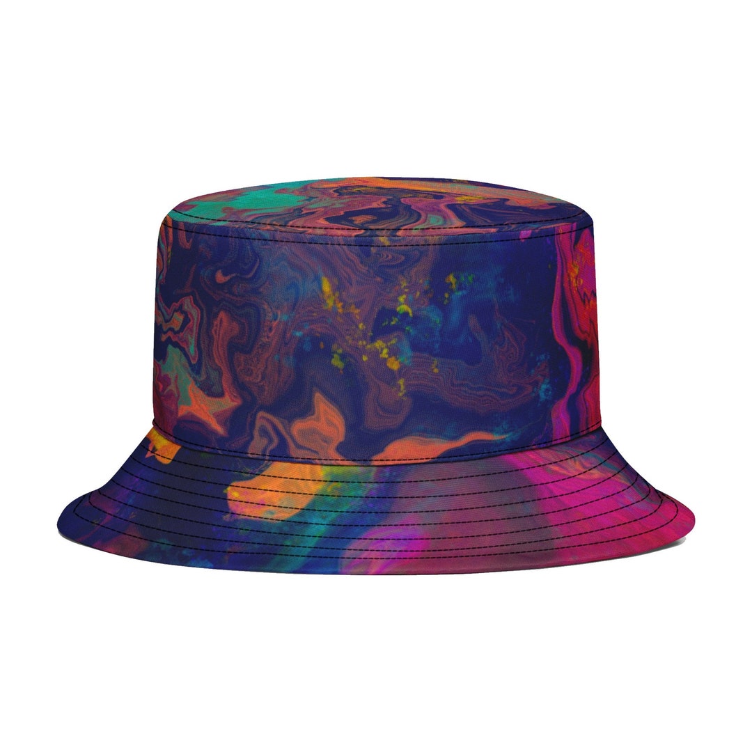 Festival Hat for Men, Trippy Bucket Hat, Heady Rave Psychedelic Cool ...